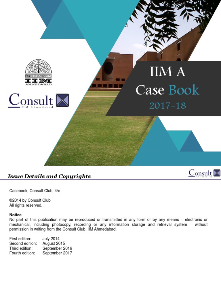 Consult Club IIMA-Casebook 2017 | PDF | Bus | Strategic Management