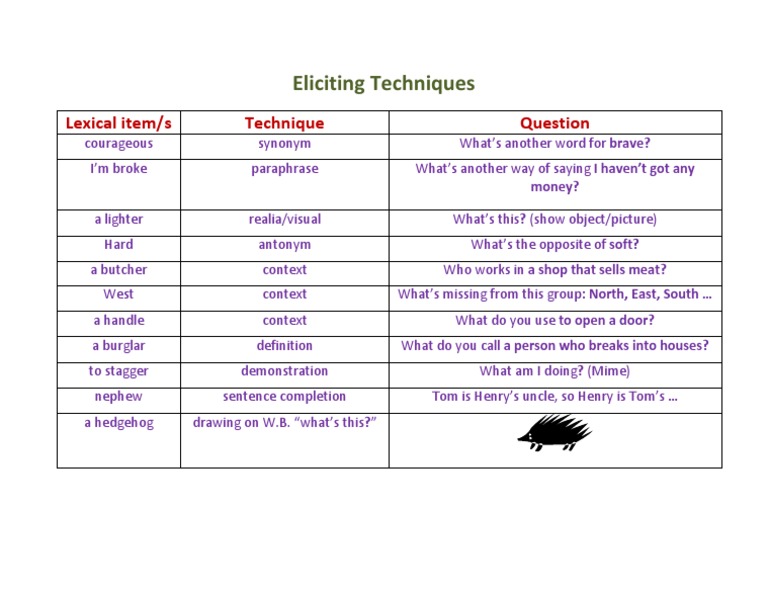 Eliciting Techniques: Lexical Item/s Technique | PDF