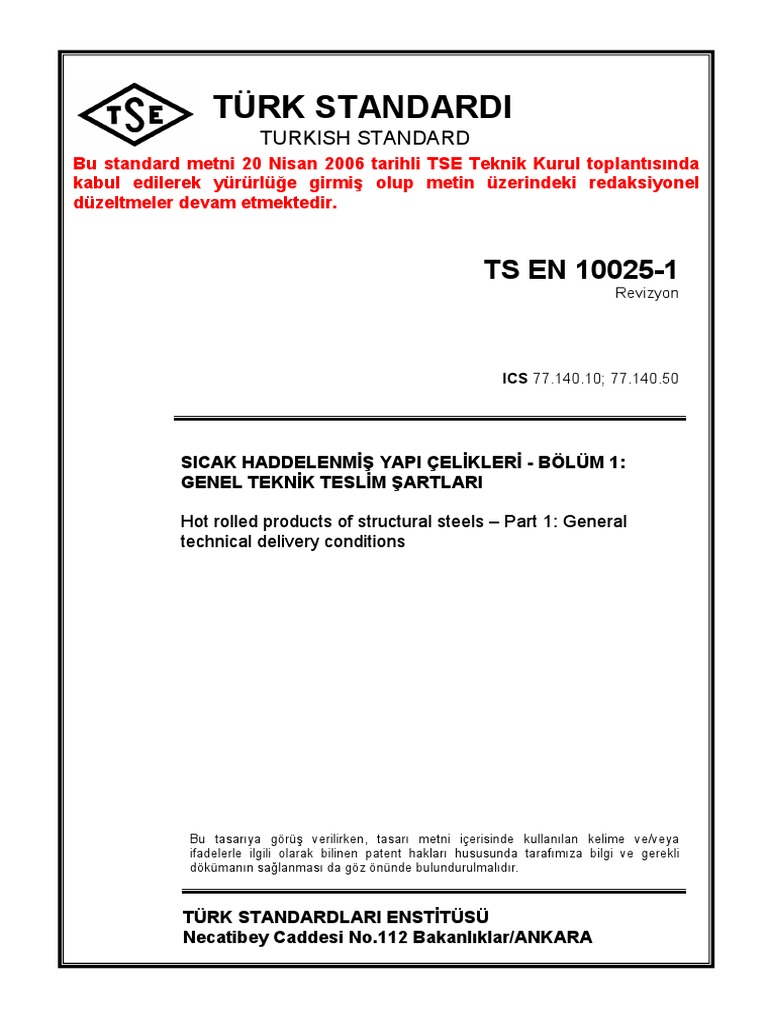 TS en 10025-1 | PDF