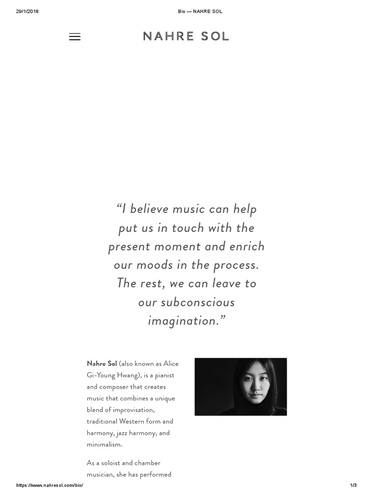 Bio - Nahre Sol | PDF | Leisure | Performing Arts