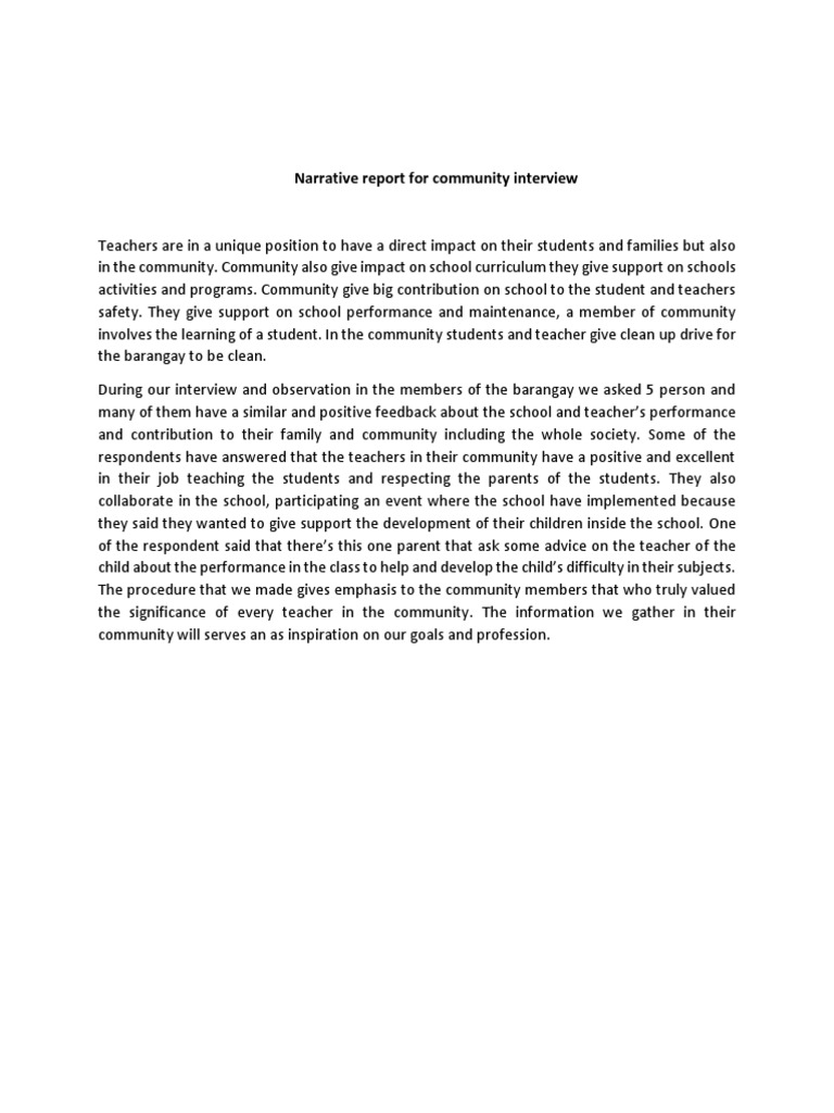 narrative-report-for-community-interview