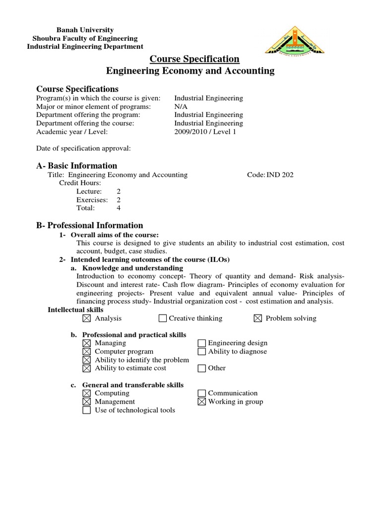 Engineering Economy and Accounting PDF | PDF | Industrial Engineering ...
