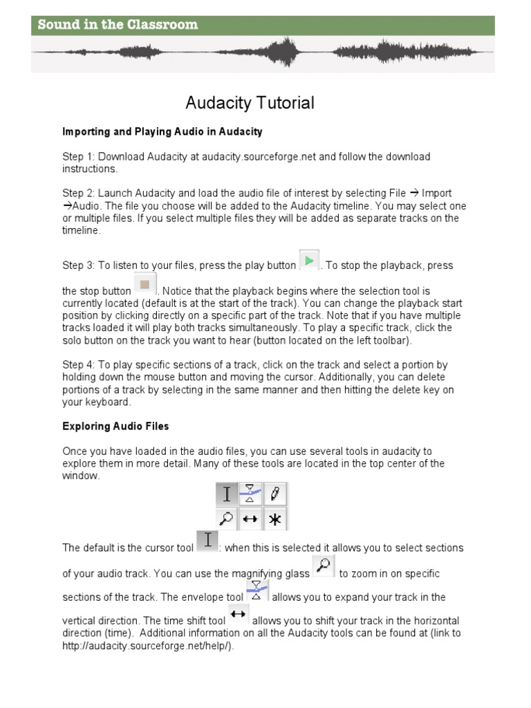 Audacity Tutorial: Importing and Playing Audio in Audacity | PDF ...