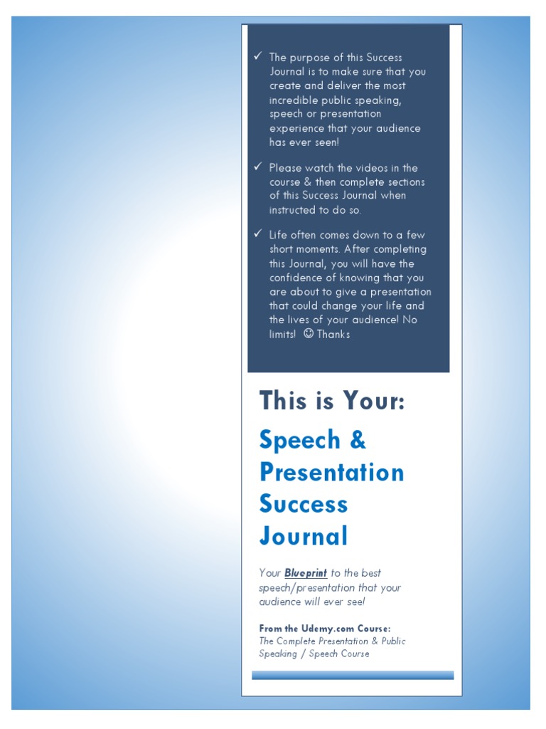 Success Journal | PDF | Lecture | Public Speaking