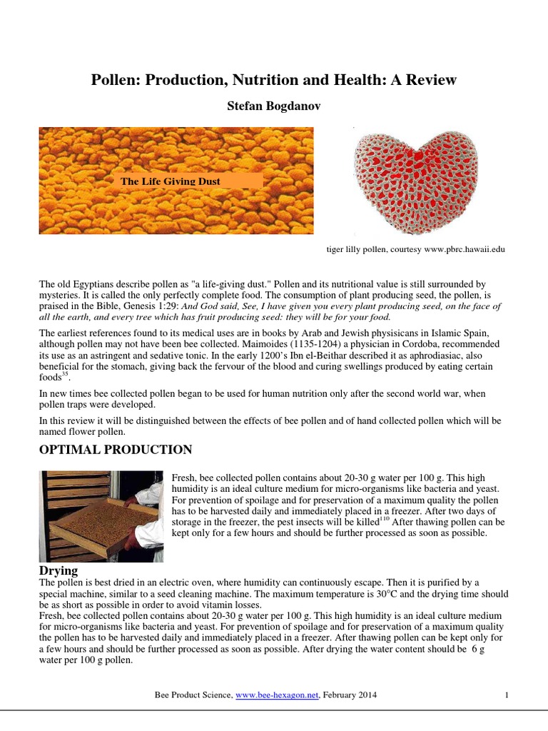 Pollen Production | PDF | Lipid | Food Preservation
