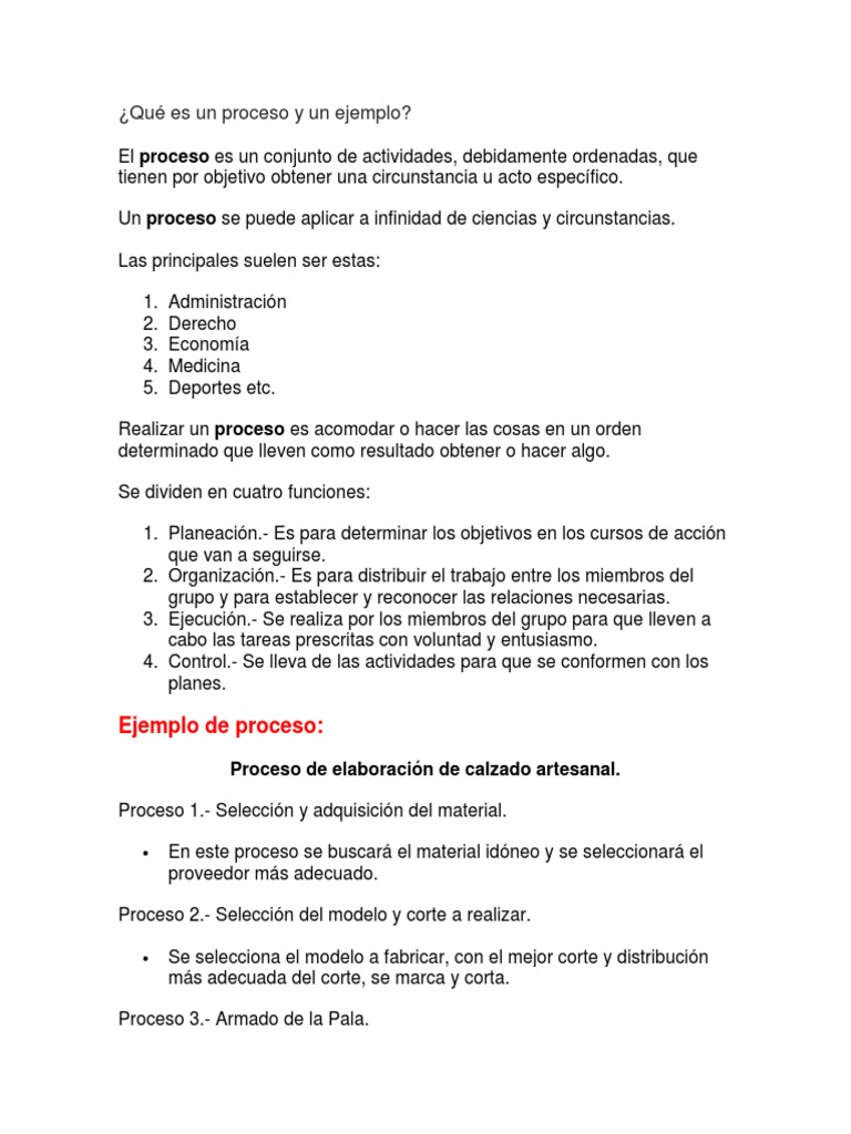 Ejemplo de Proceso en Calzado Artesanal | PDF | Planificación | Business
