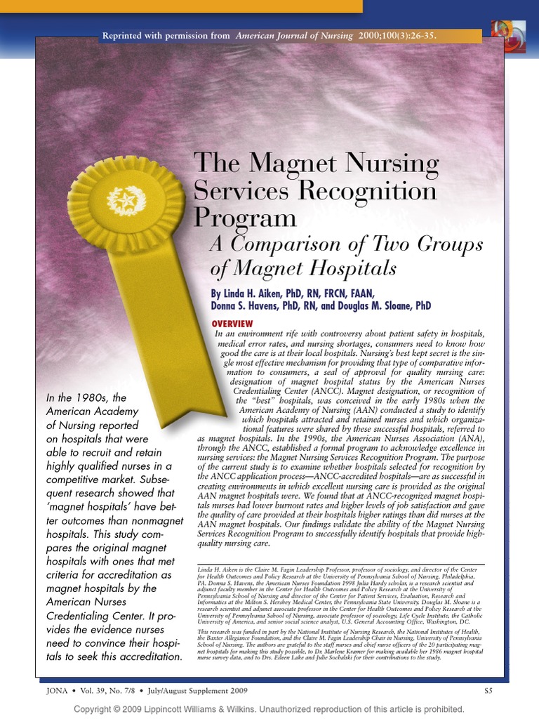 The Magnet Nursing Services Recognition Program: A Comparison of Two ...