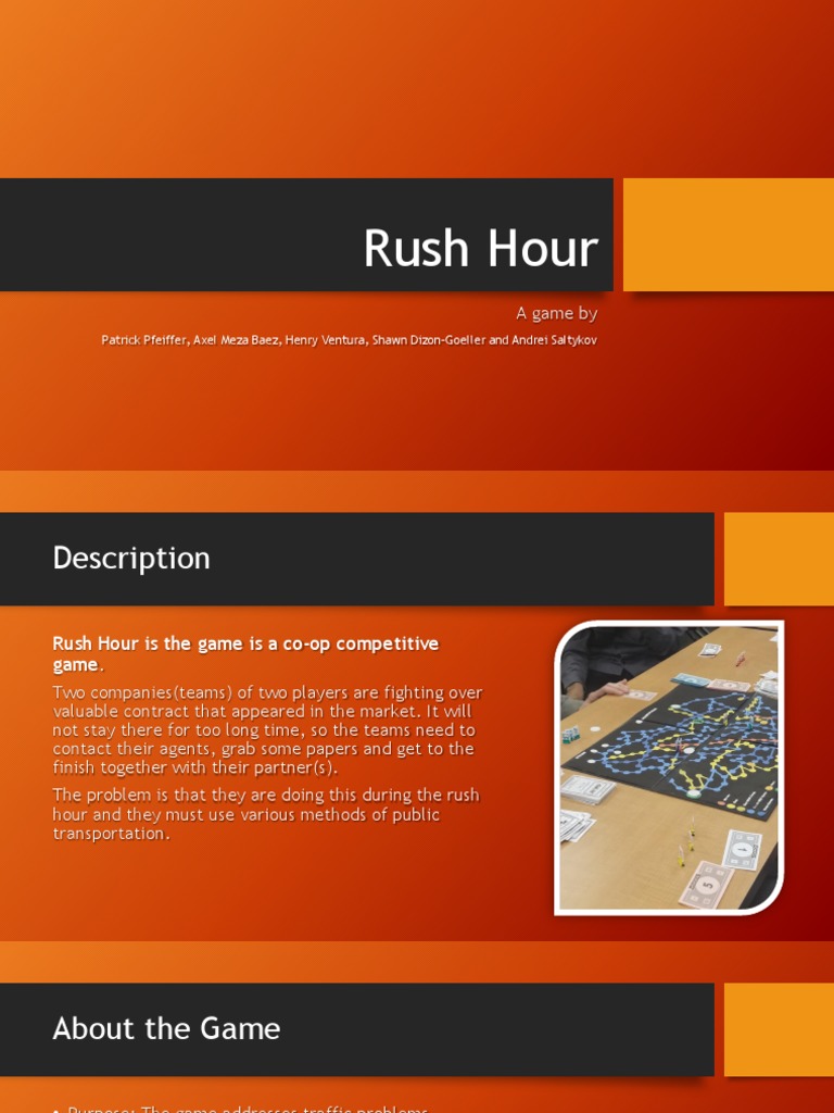 Rush Hour Board Game Overview | PDF | Public Transport | Business