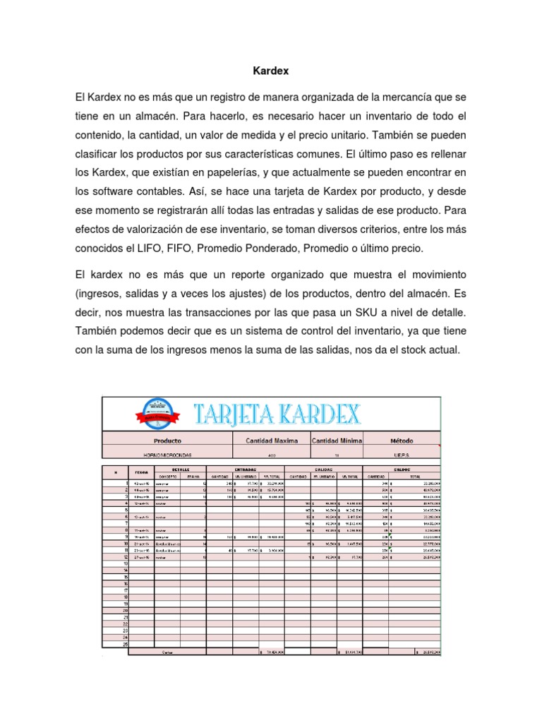 Qué es el Kardex y su función | PDF | Formas de gobierno | Archivo de ...