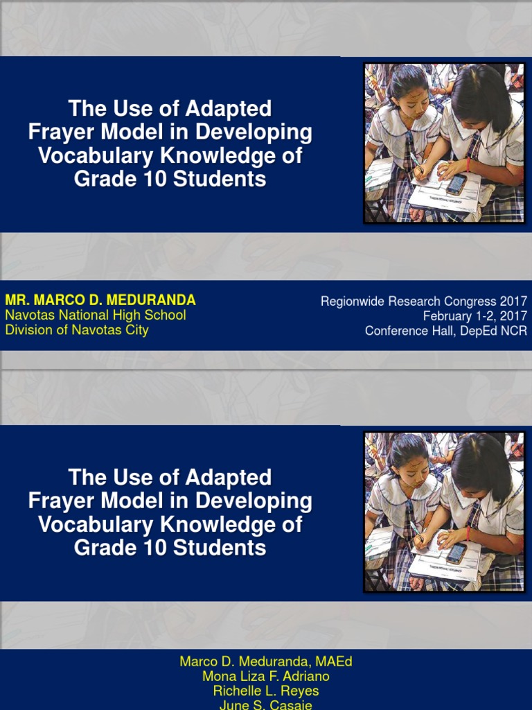 Meduranda 2017 The Use of Adapted Frayer Model To Improve Vocab ...