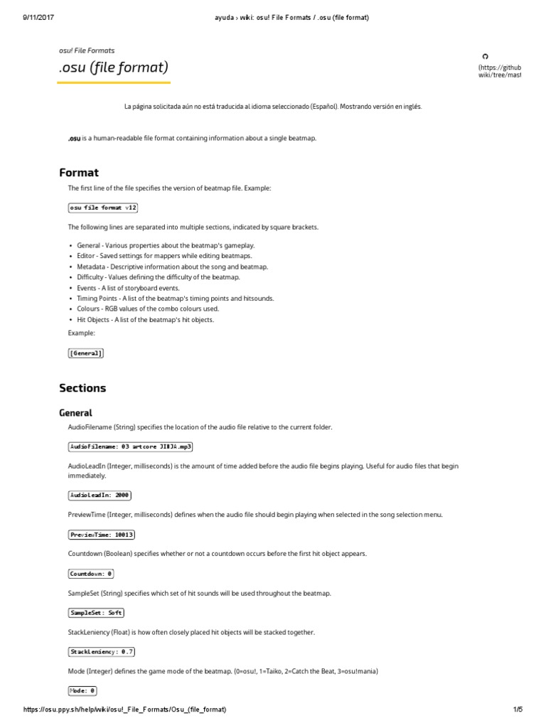 Understanding .osu File Format | PDF | File Format | Boolean Data Type