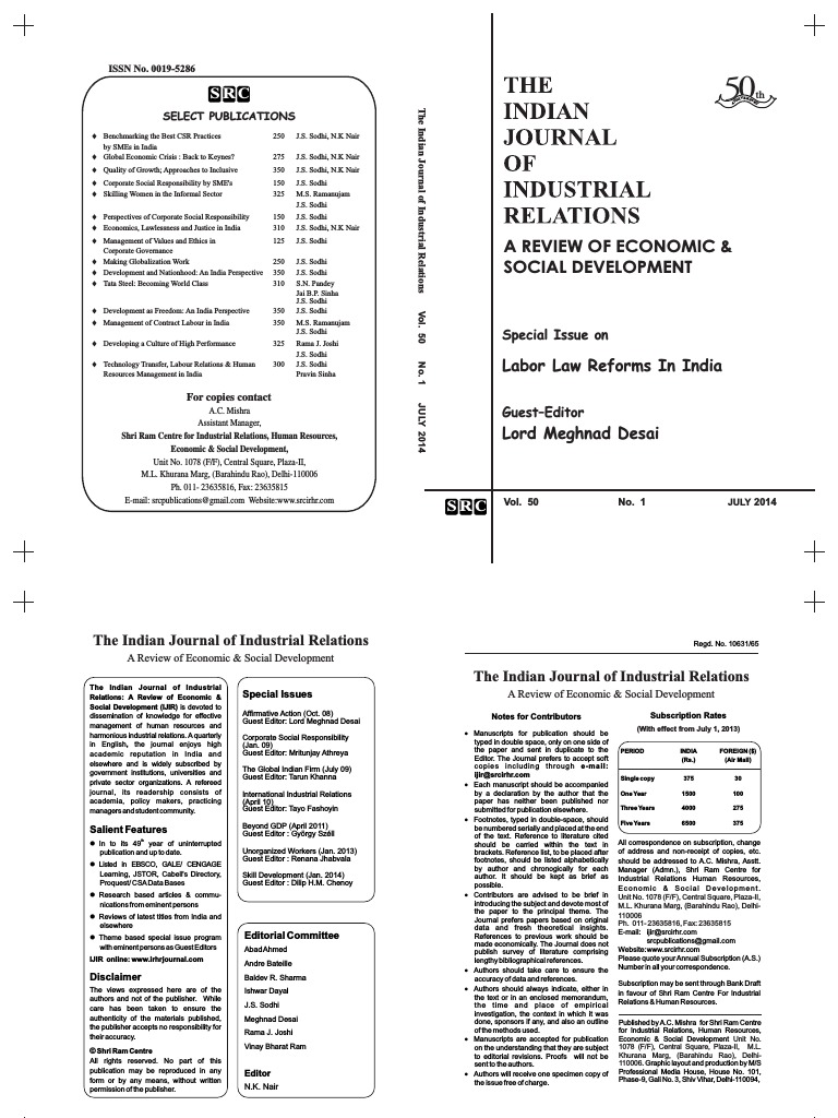 Labor Law Reforms in India | PDF | Economics | Business