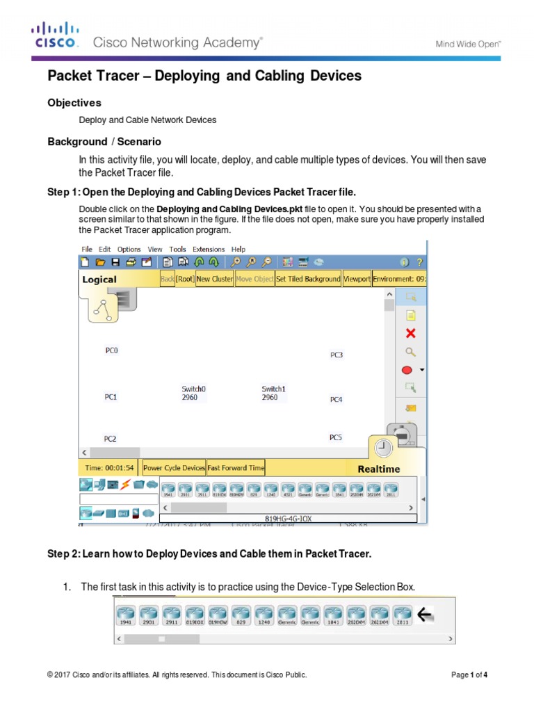 2.1.1.2 Packet Tracer - Deploying and Cabling Devices | PDF | Icon ...