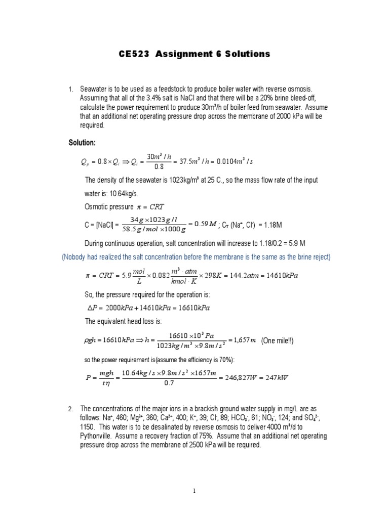 Assignment Solutions | PDF | Membrane | Osmosis