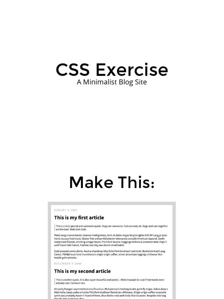 CSS Exercise: A Minimalist Blog Site | PDF | Games & Activities