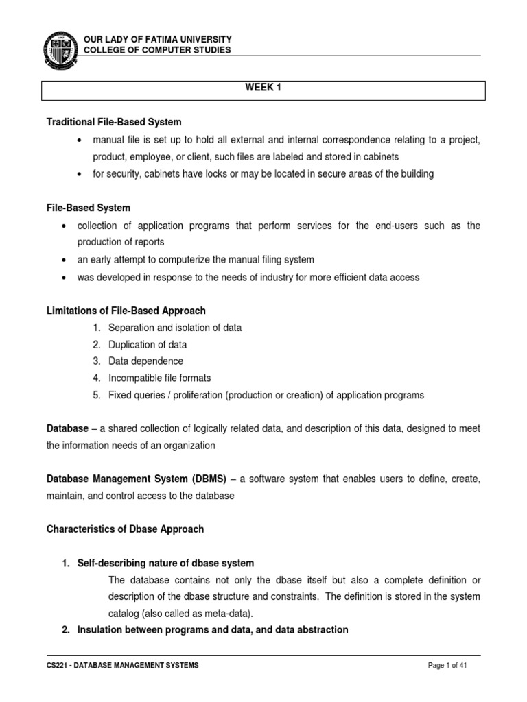 CS 221 Lecture Manual | PDF | Relational Database | Databases