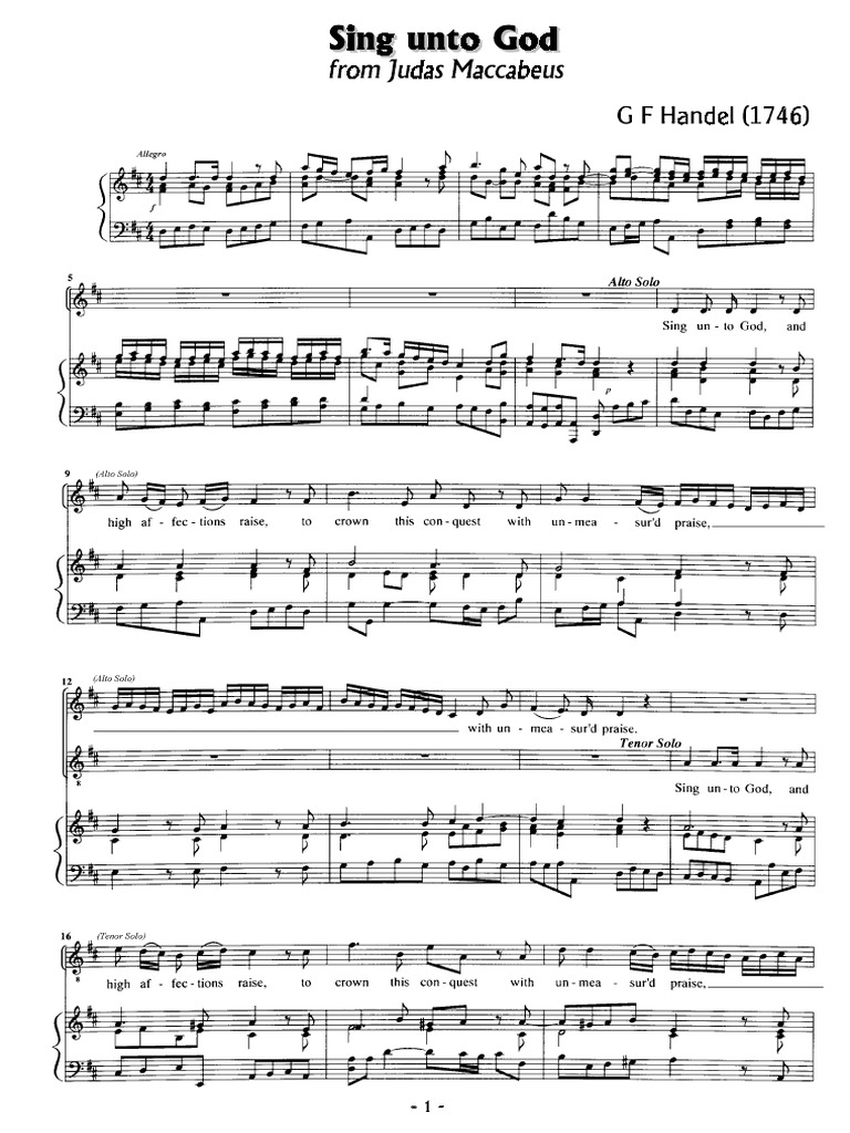 Sing Unto God - Handel PDF | PDF