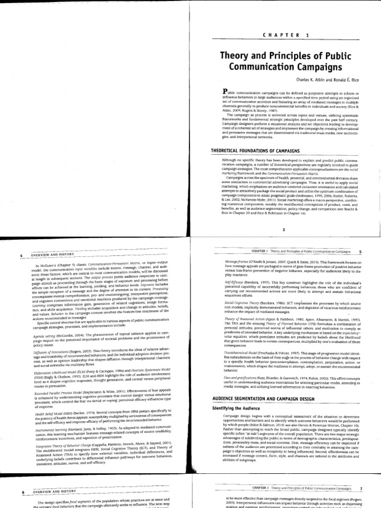 Atkin and Rice Theory and Principles of Public Communication Campaigns ...