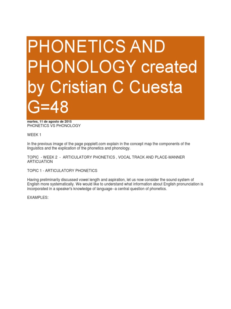 Phonetics and Phonology Basic | PDF | Syllable | Tone (Linguistics)