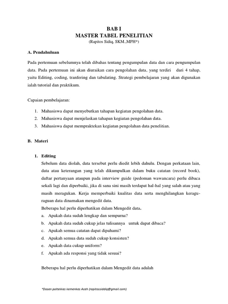 Panduan Membuat Master Tabel Pdf