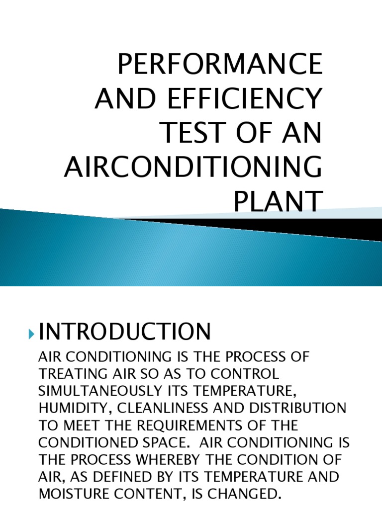 Air Conditioning Plant Efficiency Test | PDF
