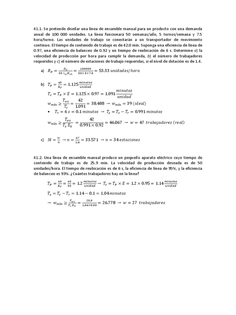 Línea de Ensamble Manual | PDF