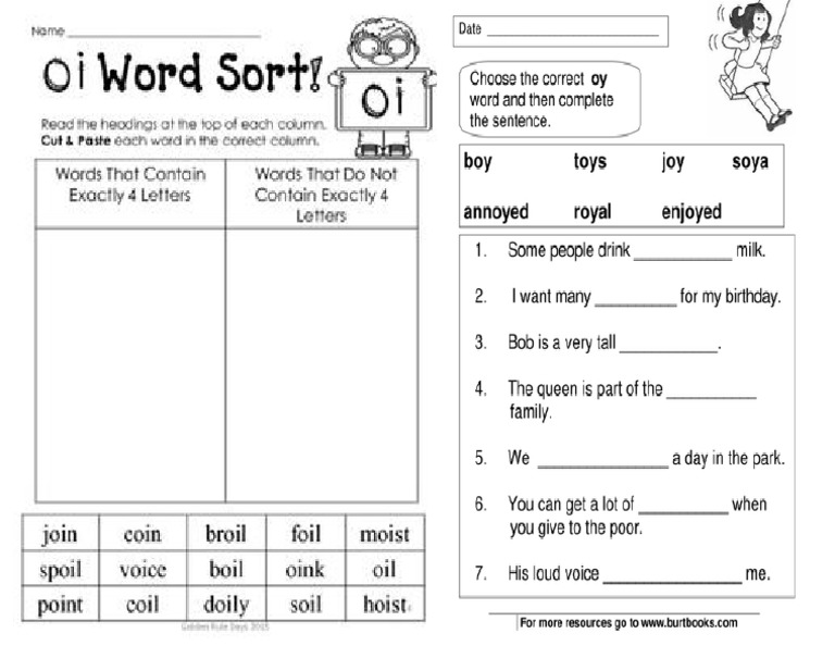 Worksheet Sounds Oi Oy | PDF