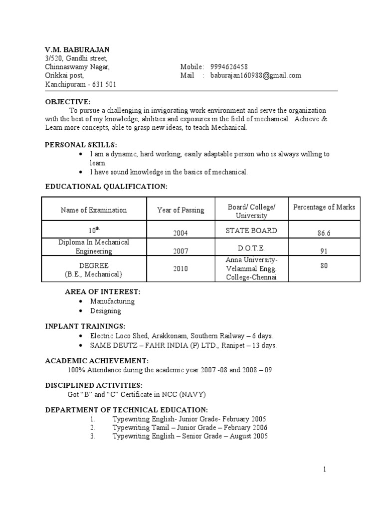Baburajan Resume | PDF | Behavior Modification | Cognition