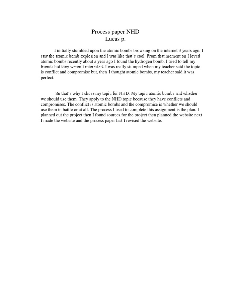 Process Paper NHD | PDF