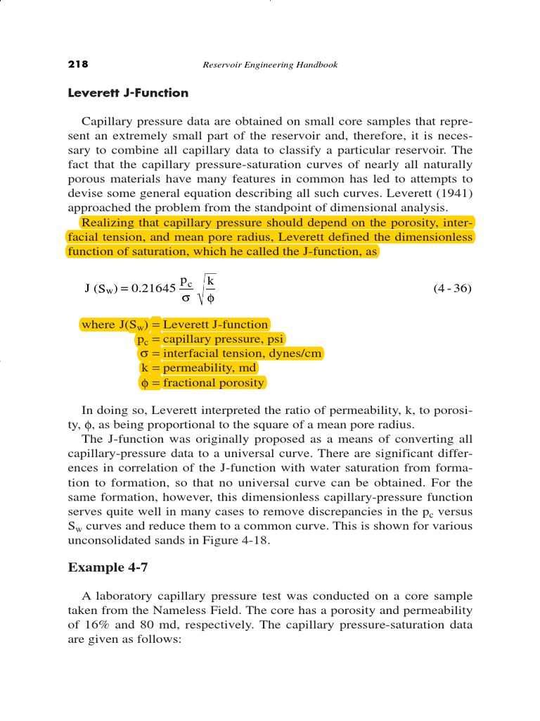 Leverett-J Function How To | PDF | Permeability (Earth Sciences) | Porosity