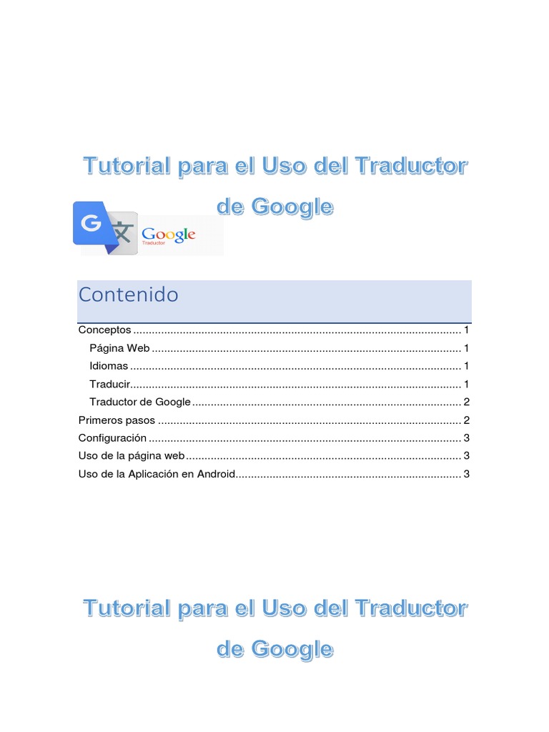 Tutorial para El Uso Del Traductor de Google | PDF | Traducciones ...