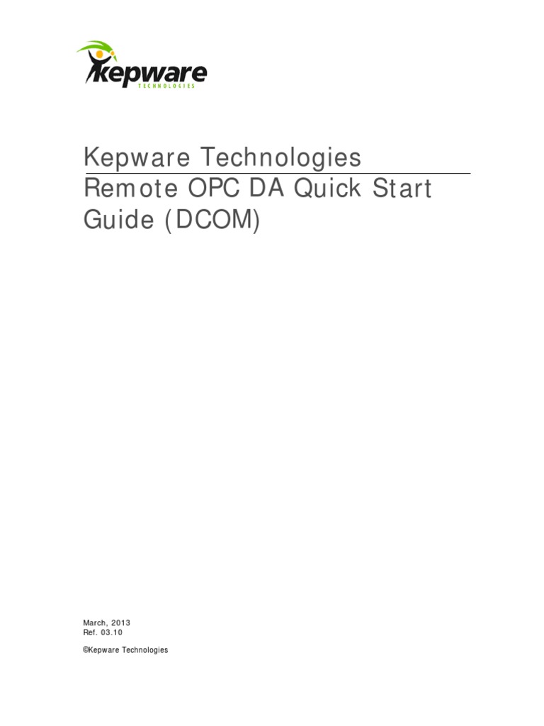 Remote OPC DA Quick Start Guide (DCOM) | PDF | Component Object Model | User (Computing)