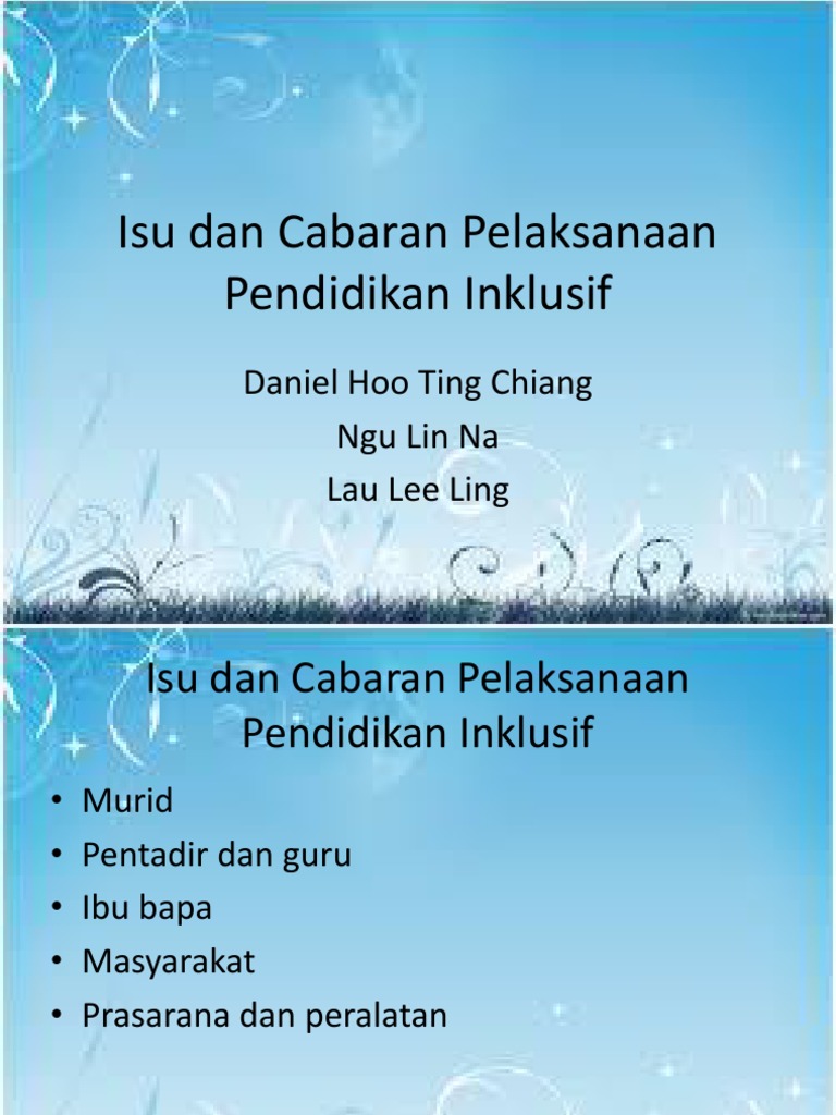 Isu Dan Cabaran Pelaksanaan Pendidikan Inklusif | PDF