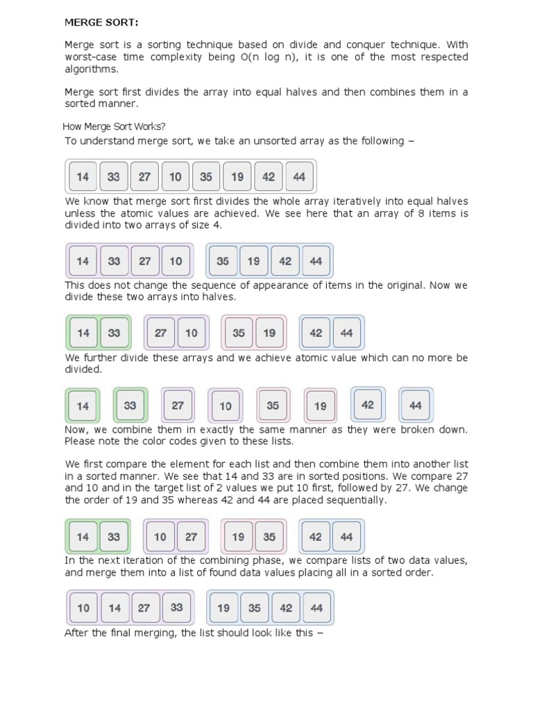 Merge Sor1 | PDF | Computer Programming | Algorithms And Data Structures