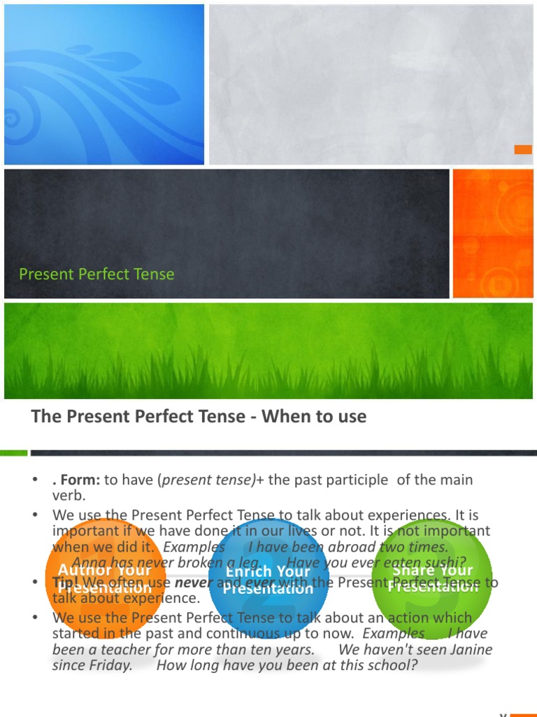 Present Perfect Tense Presentation | Download Free PDF | Perfect ...