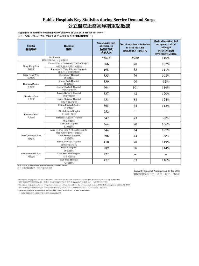 Public Hospitals Key Statistics During Service Demand Surge | PDF