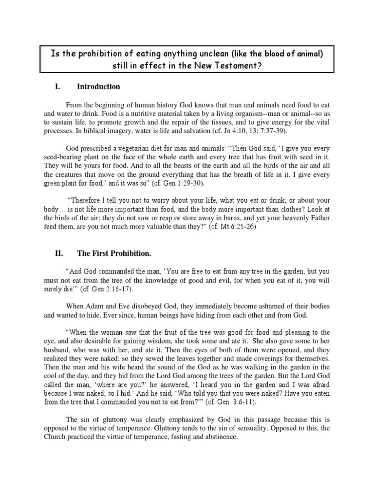 Is Eating Anything Unclean Prohibited? | PDF | Sacrifice | Jesus
