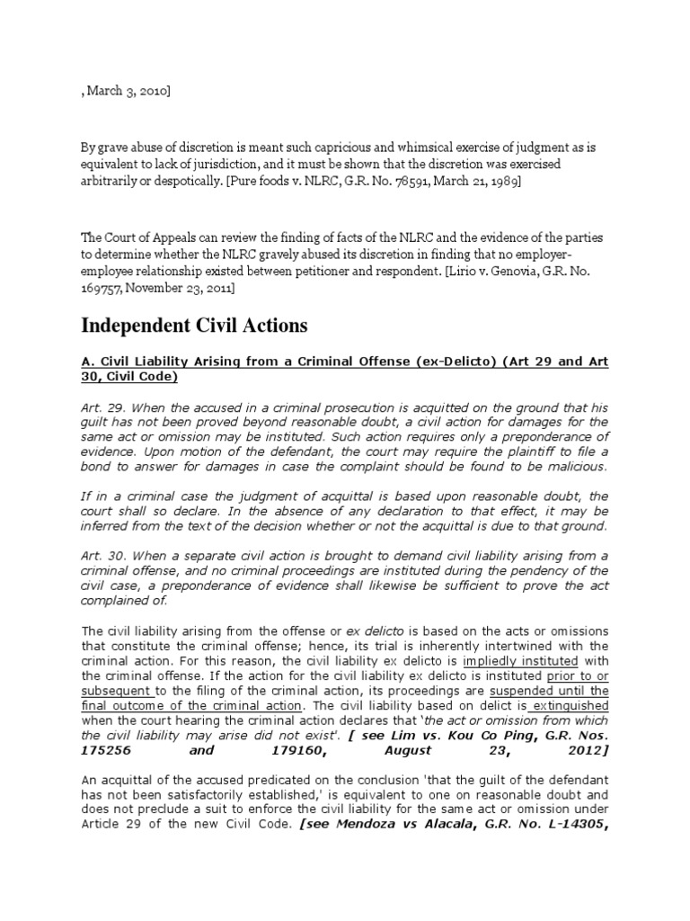 Civil Liability Arising from Criminal Offenses | PDF | Negligence | Lawsuit