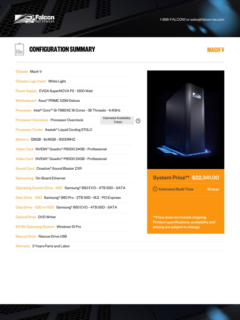 Configuration Summary: Mach V | PDF