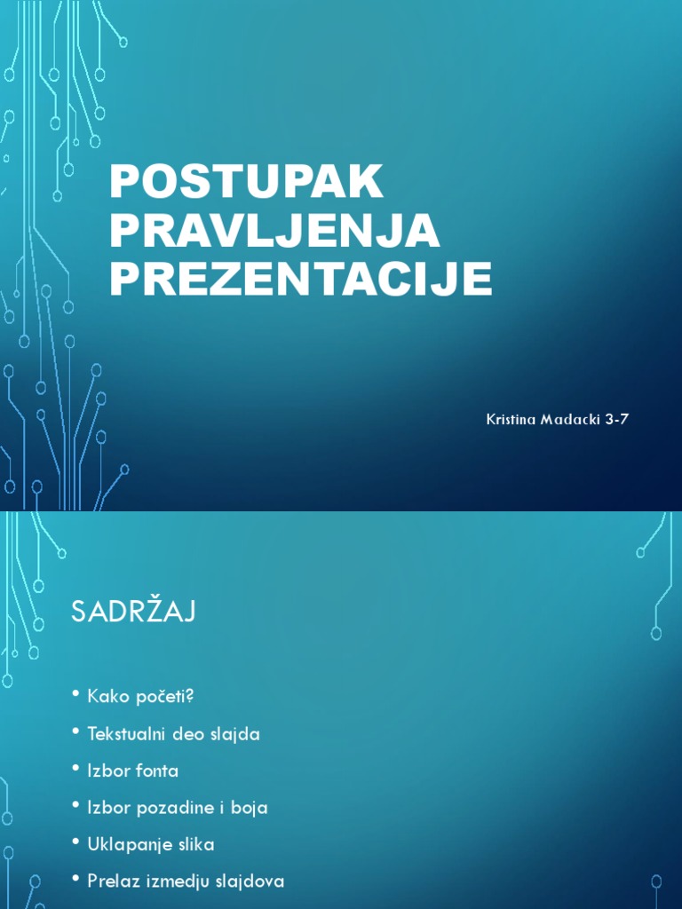 Postupak Pravljenja Prezentacije | PDF