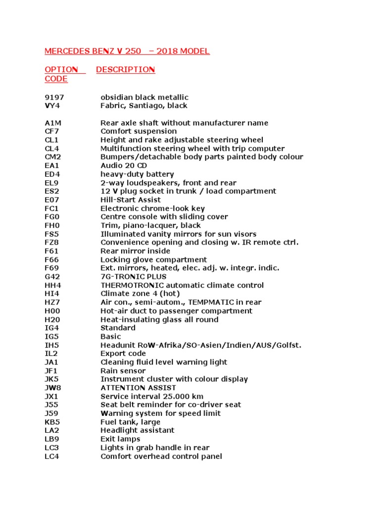 Mercedes Benz v250 Basic | PDF | Tire | Door