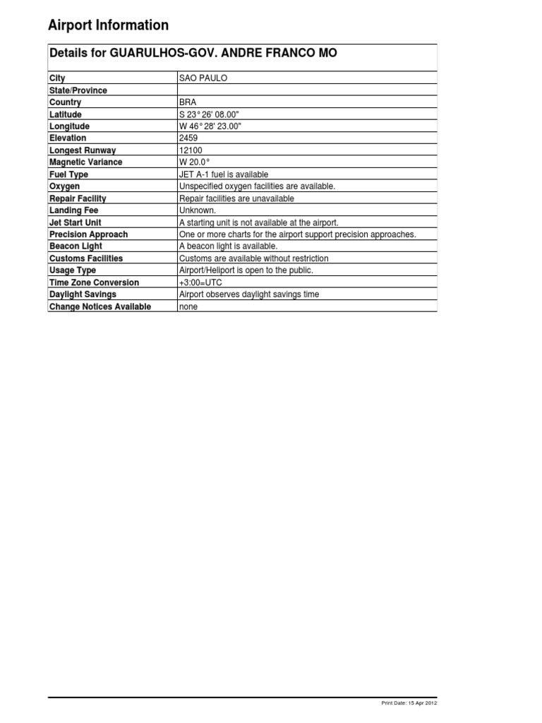 SBGR | PDF | Airport | Aeronautics
