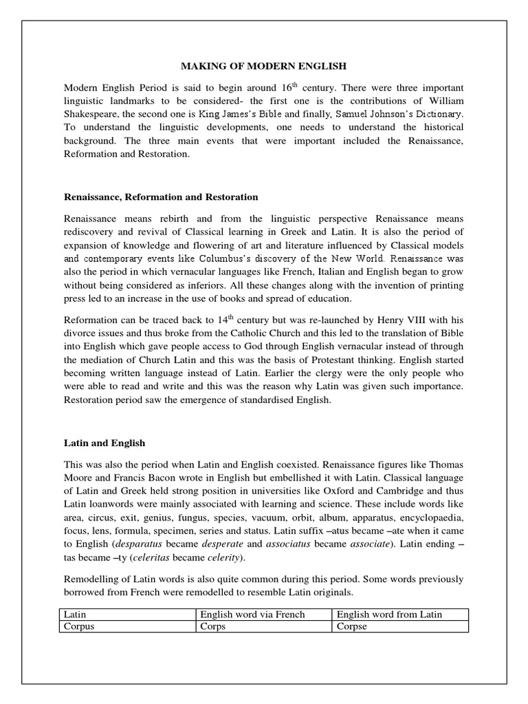 Making of Modern English | PDF | Renaissance | Thou