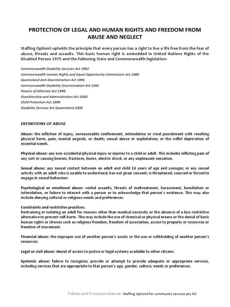 Abuse and Neglect Policy | PDF | Child Abuse | Injustice