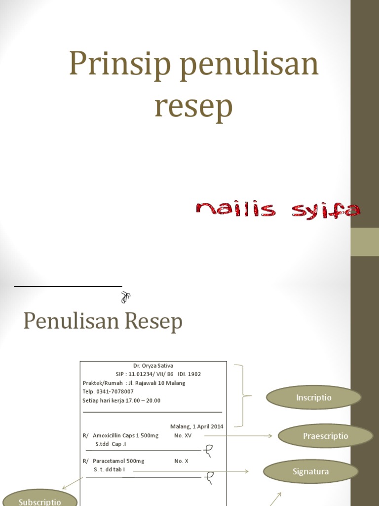 Prinsip Penulisan RESEP Dan Membaca Resep | PDF