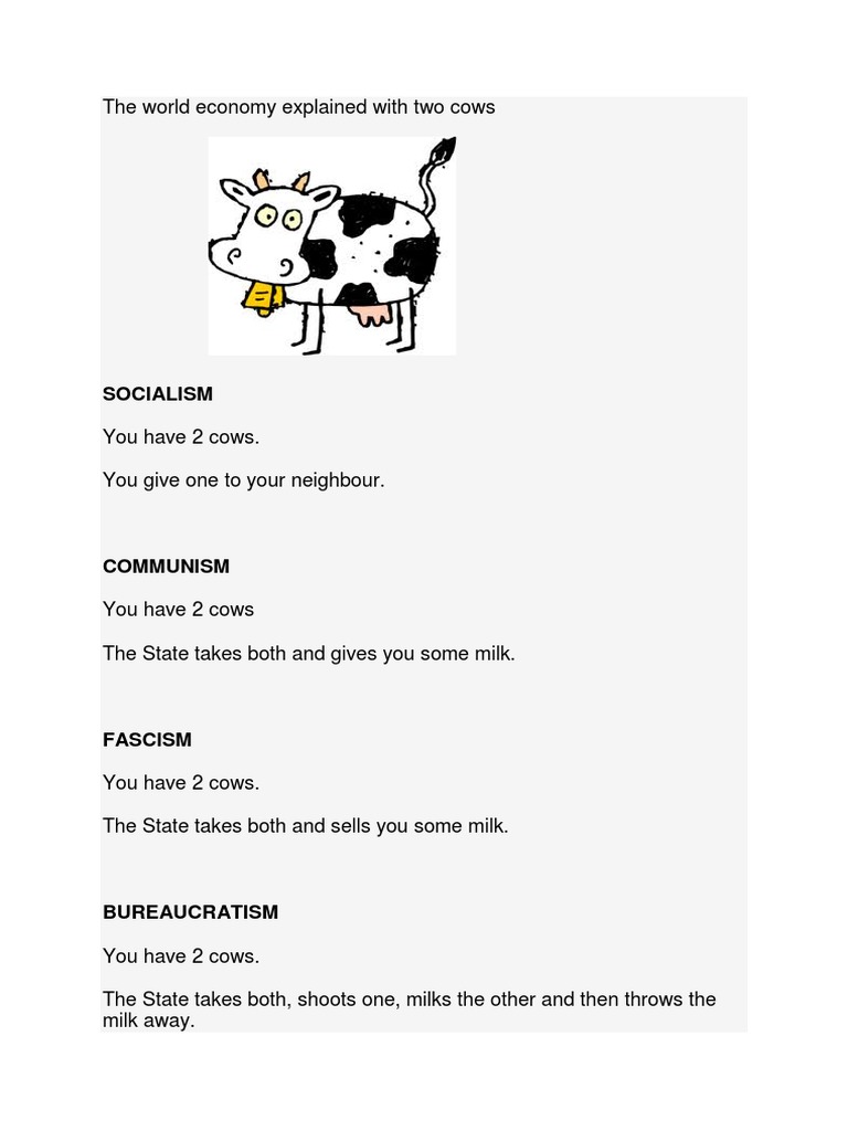 Economics Explained with Two Cows | PDF | Economies | Finance (General)