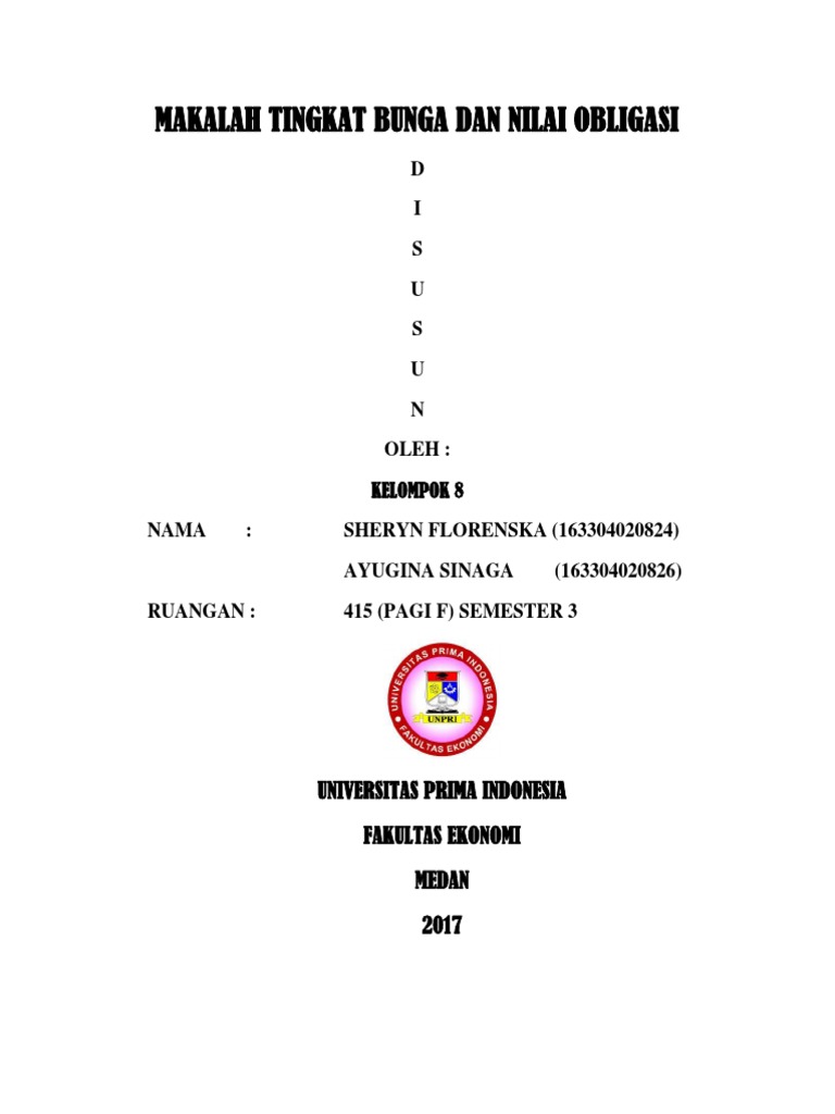 Makalah Tingkat Bunga Dan Nilai Obligasi (Kelompok 8) | PDF Makalah Tingkat Bunga Dan Nilai Obligasi (Kelompok 8) | PDF
