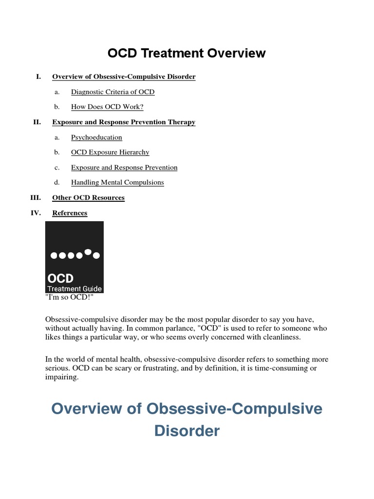 OCD Treatment Guide | PDF | Obsessive–Compulsive Disorder | Anxiety ...