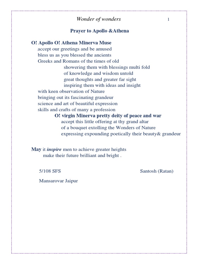 0 1 Prayer To Athena | PDF