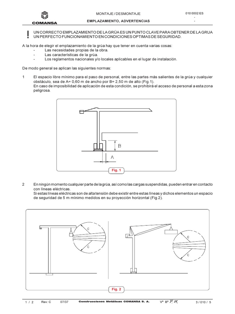 Manual Comansa | PDF | Grúa (máquina) | Infraestructura de transporte